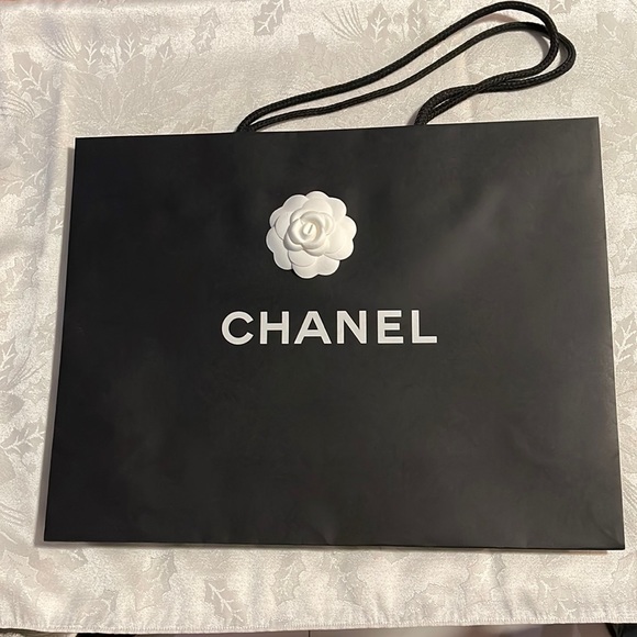 CHANEL | Bags | Chanel Paper Bag With White Flower Authentic | Poshmark